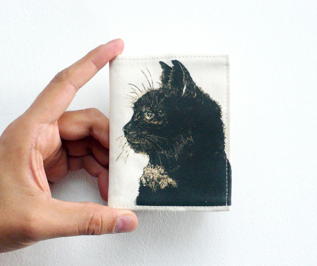 Small Billfold Wallet. Black Cat Wallet. Unisex Wallet. Cardholder. Cat ...