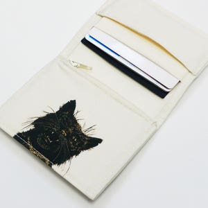 Small Billfold Wallet. Black Cat Wallet. Unisex Wallet. Cardholder. Cat ...