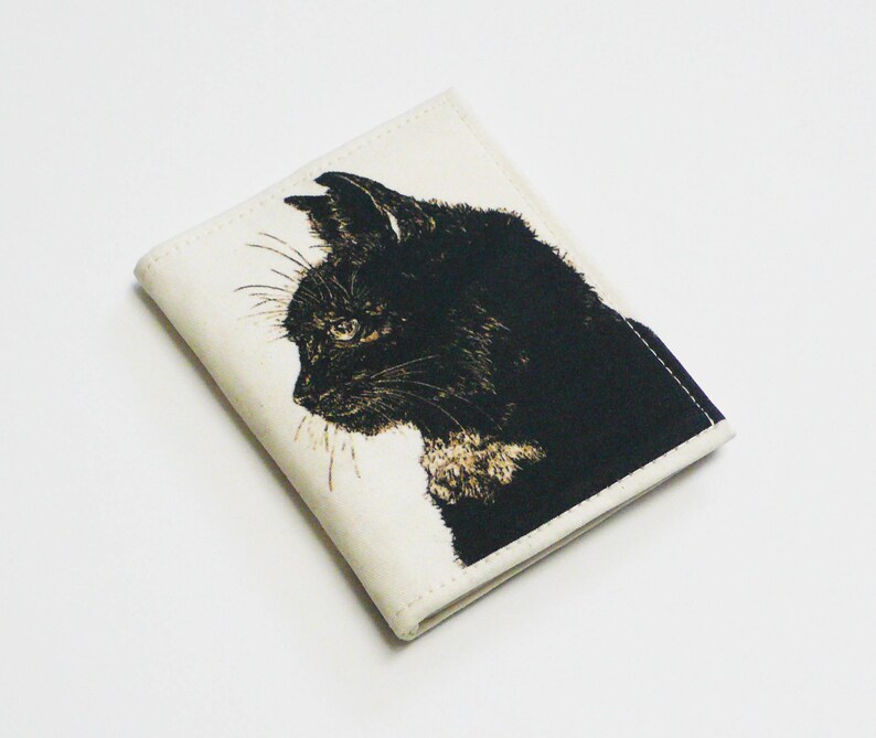 Small Billfold Wallet. Black Cat Wallet. Unisex Wallet. | Etsy