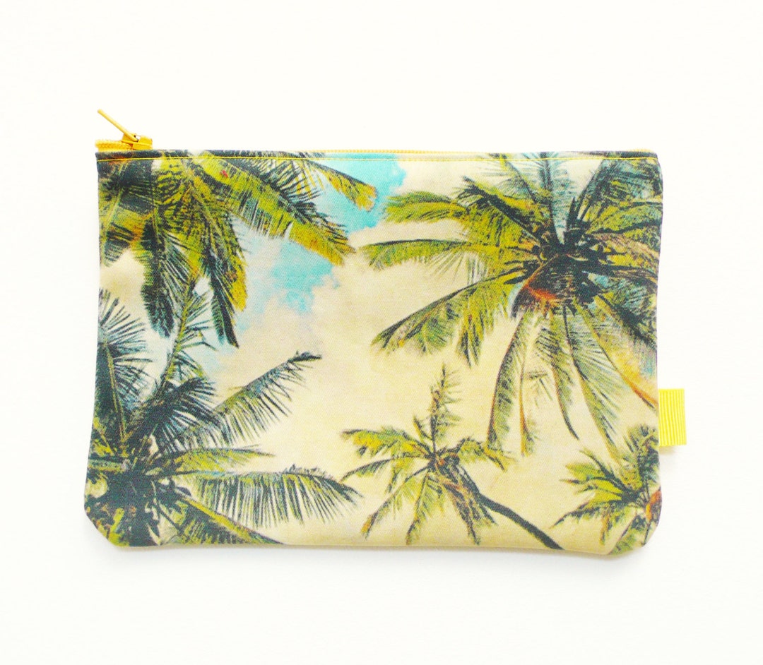 Palm Tree Pouch. Hawaii. Fabric Purse. Pencil Case. Sewing Kit. Makeup ...