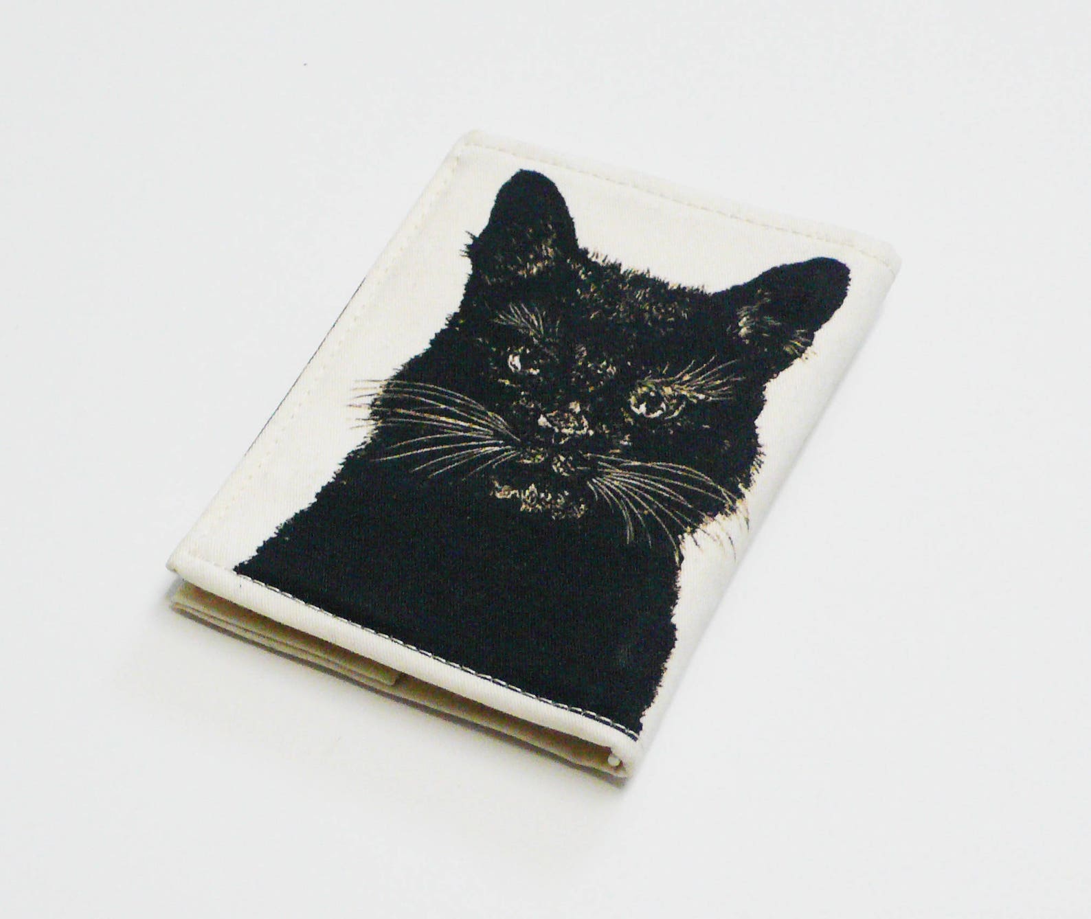 Small Billfold Wallet. Black Cat Wallet. Unisex Wallet. | Etsy