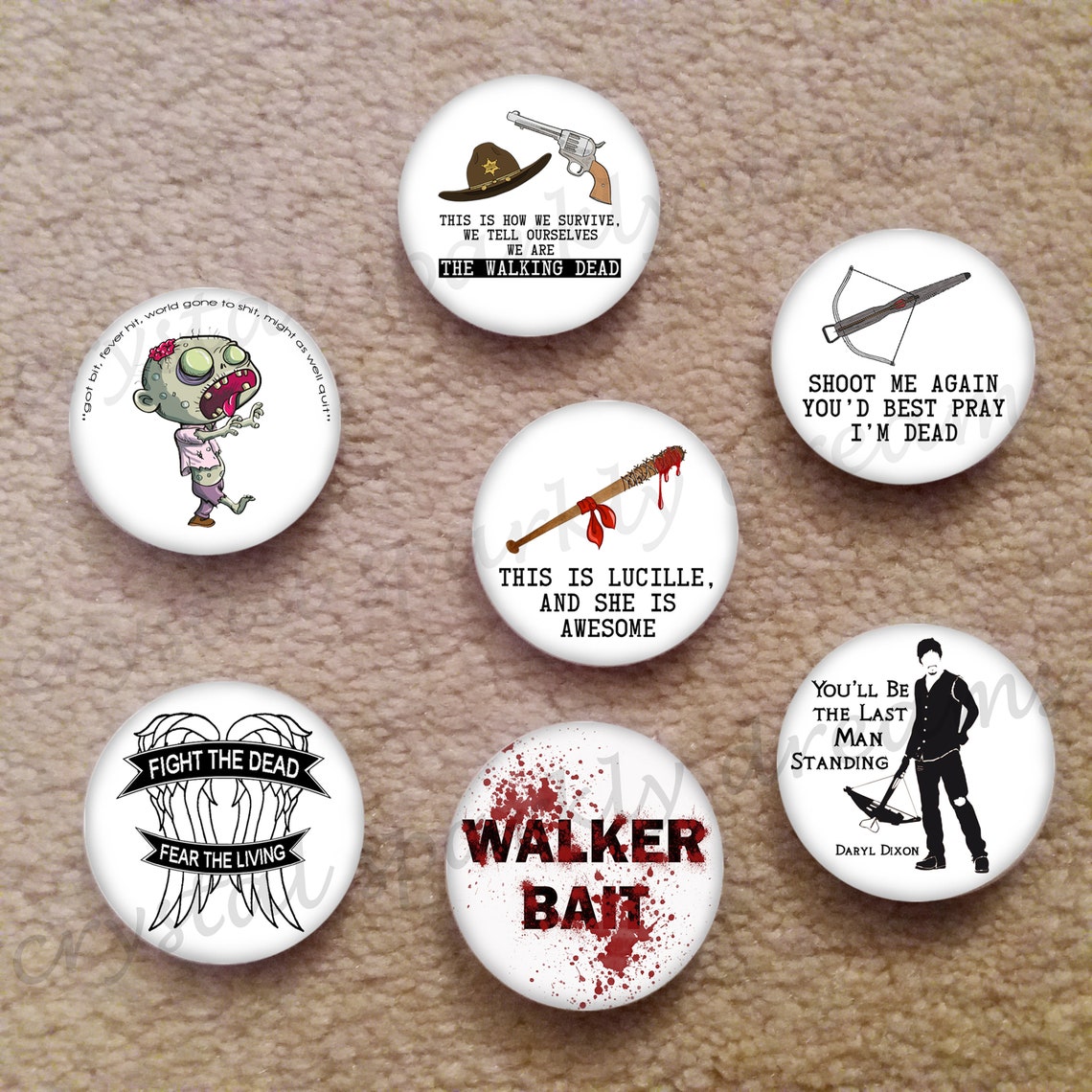 Walking Dead Pin Insignia Zombie Daryl Dixon alas walker cebo | Etsy