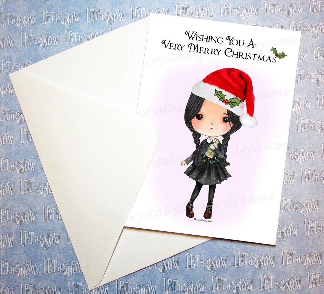 Wednesday Themed Christmas Card, Christmas Gift Idea, Character, Goth ...