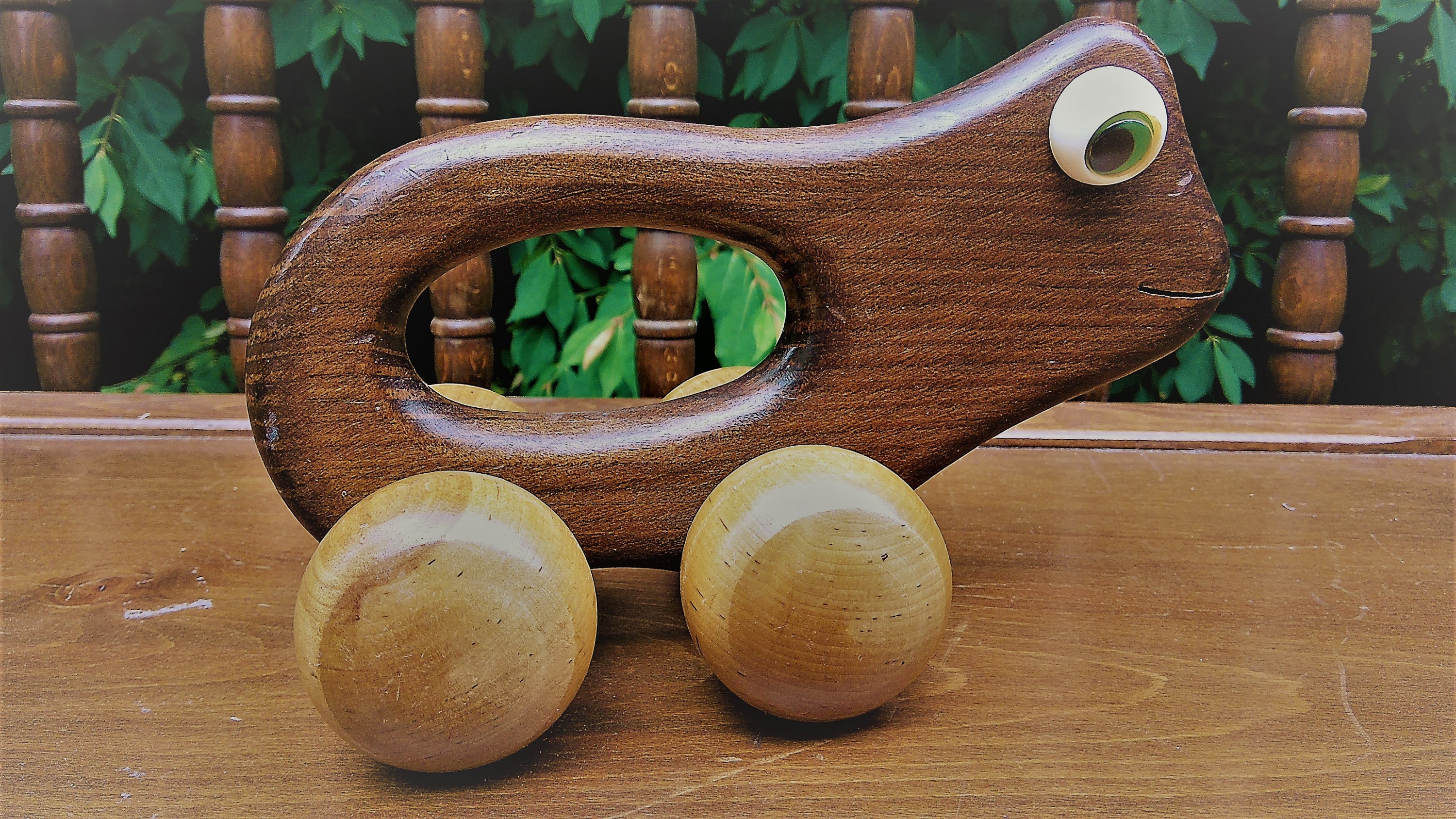Vintage Wooden Wheeled Frog Toy - Etsy