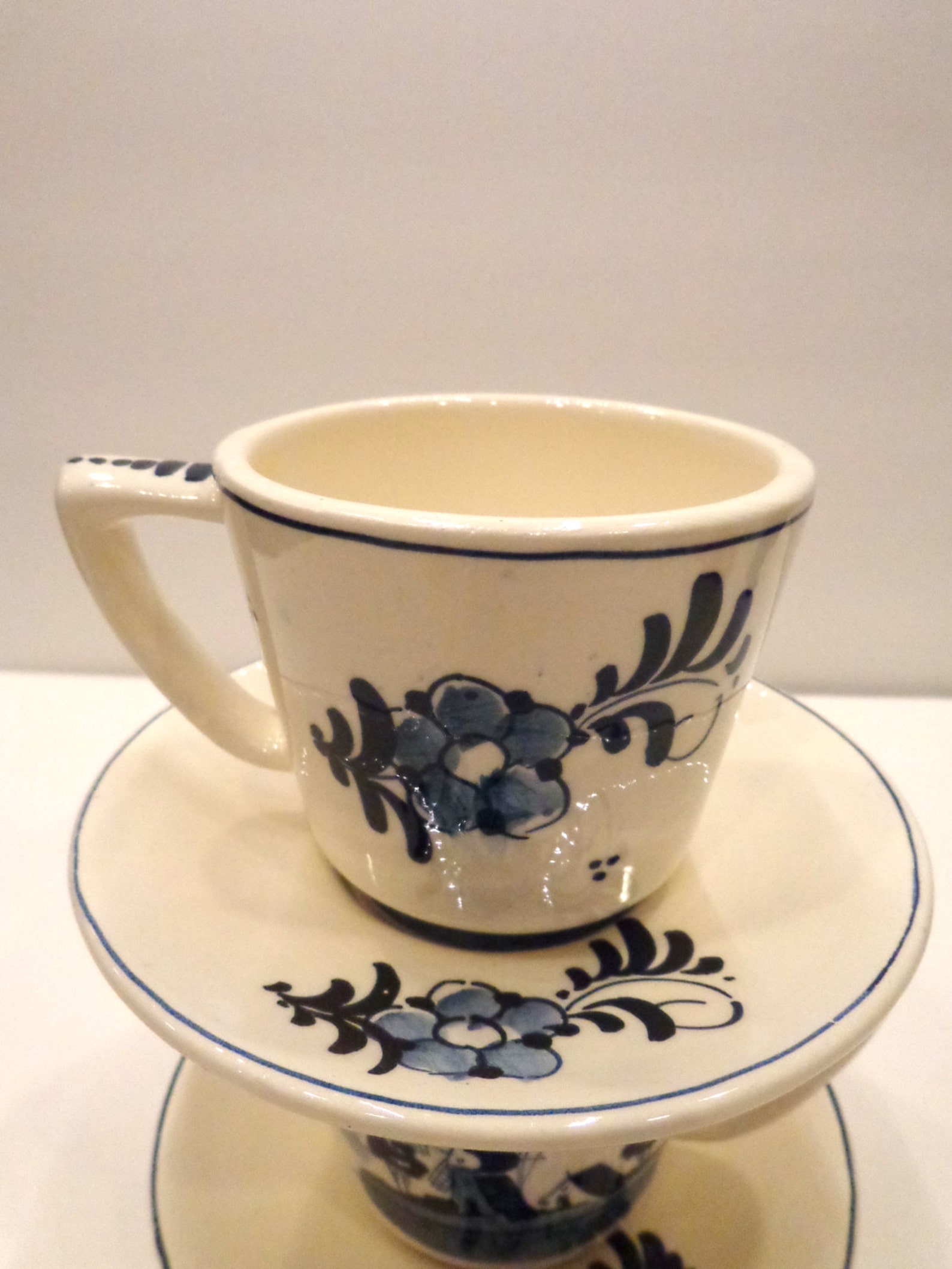 Pair of Blue Delft Tea Cups-signed Delft Windmills - Etsy