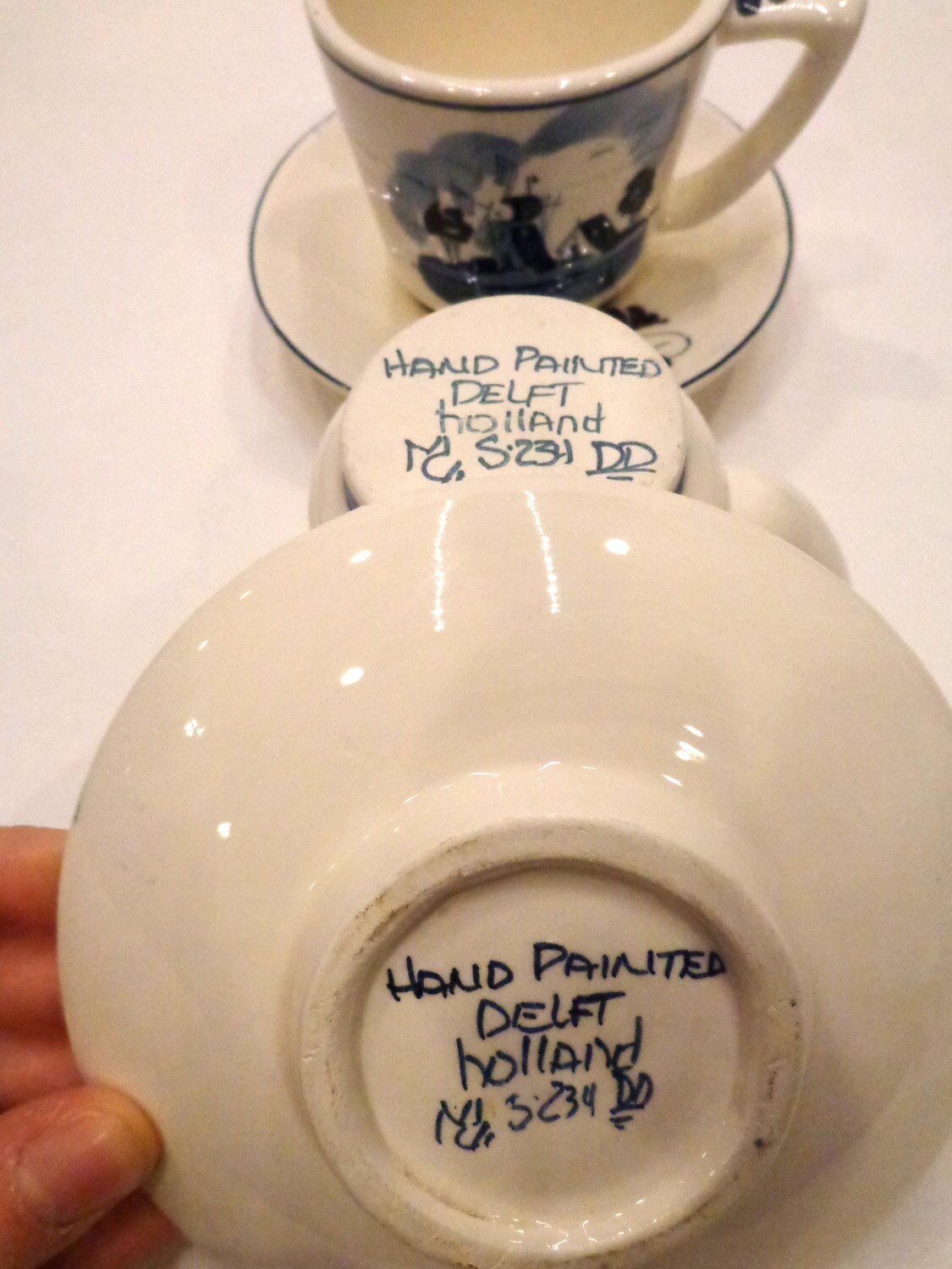 Pair of Blue Delft Tea Cups-signed Delft Windmills - Etsy