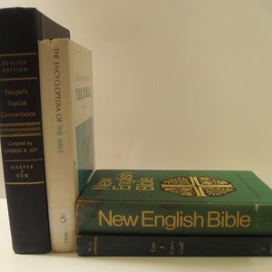 Set of Vintage Biblical Reference Books, Bible, and Sermon Collection ...