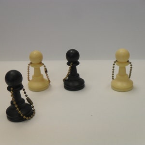 Black or White Pawn Chess Piece Keychain - Etsy