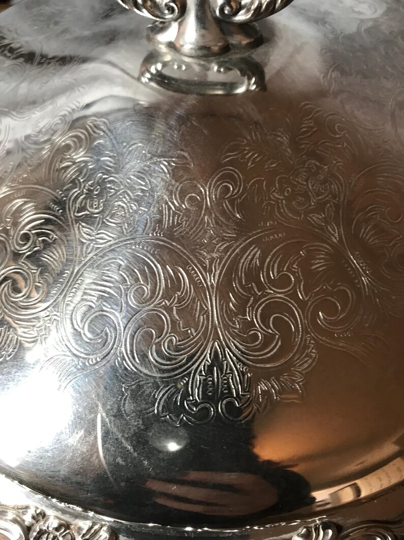 Vintage Silver Plated Oneida USA Serving Bowl With Cloche - Etsy