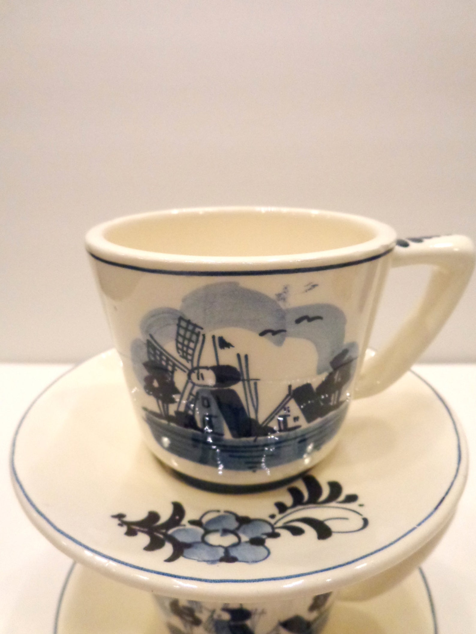Pair of Blue Delft Tea Cups-signed Delft Windmills - Etsy