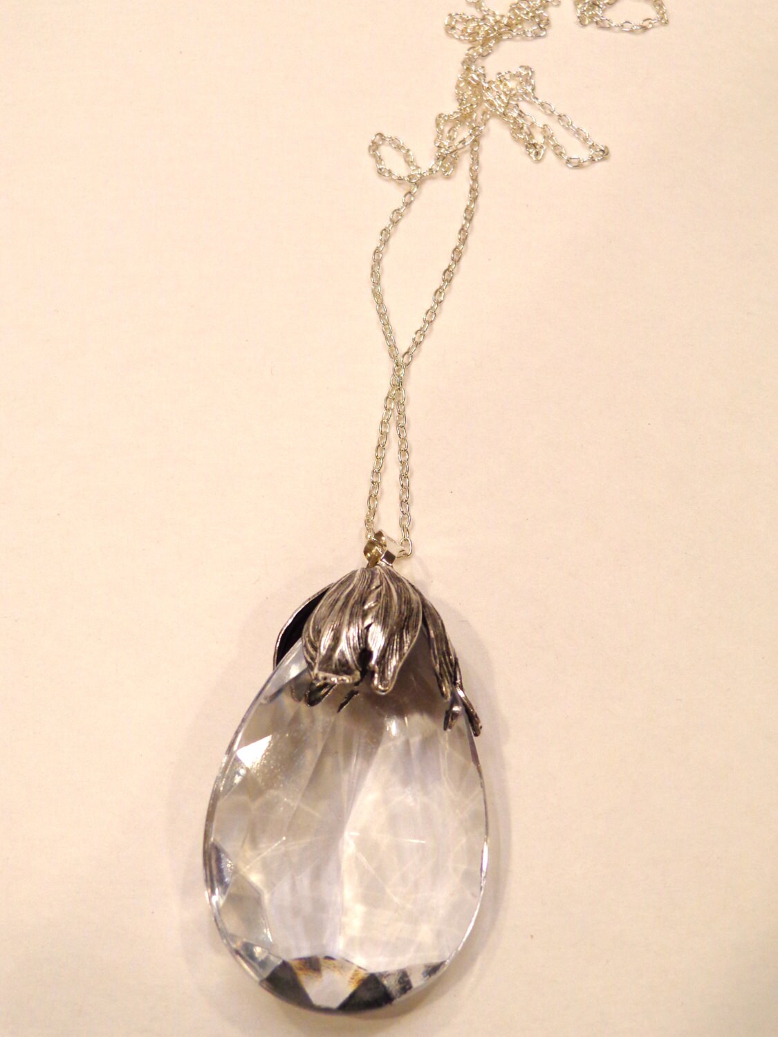 Large Crystal Pendant Necklace - Etsy