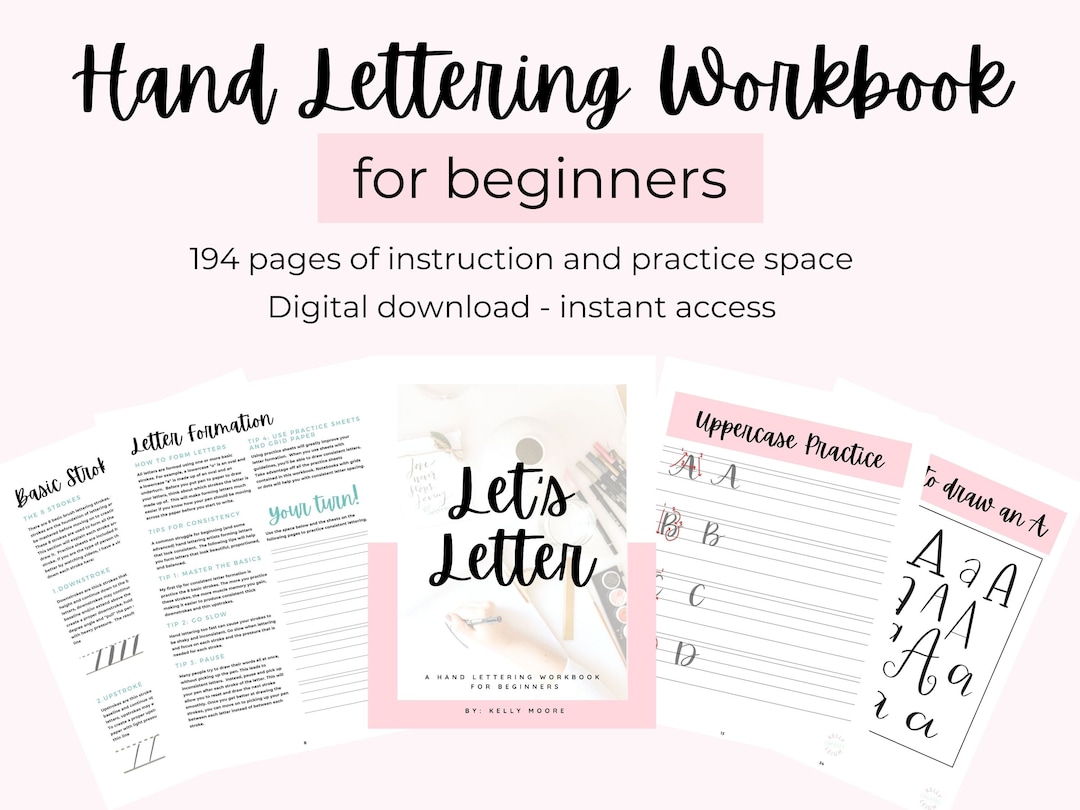 Hand Lettering Workbook, Hand Lettering Practice Sheets, Hand Lettering ...