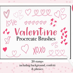 Valentine Stamp Brushes for Procreate Heart Stamps Bundle - Etsy