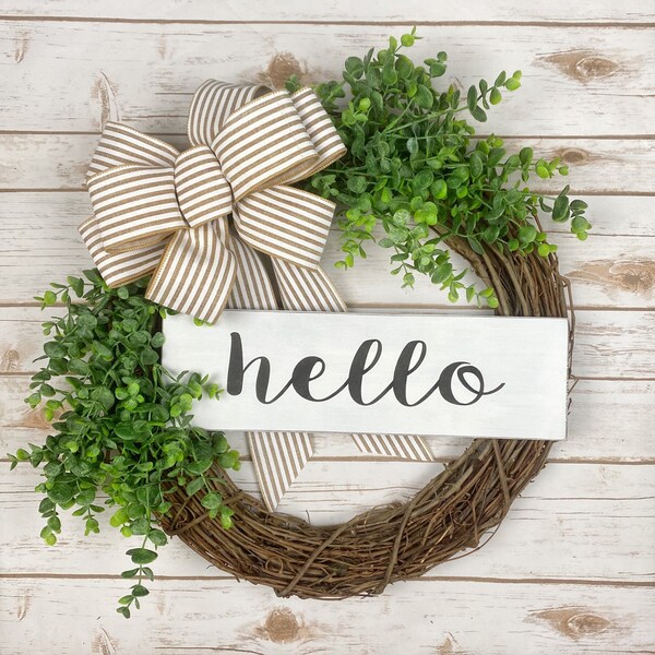 Hello Wreath - Etsy