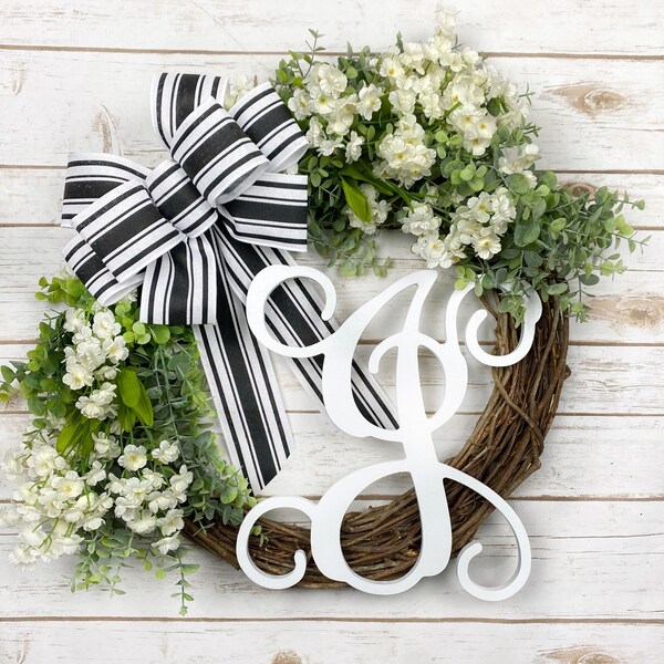 Initial Wreath - Etsy