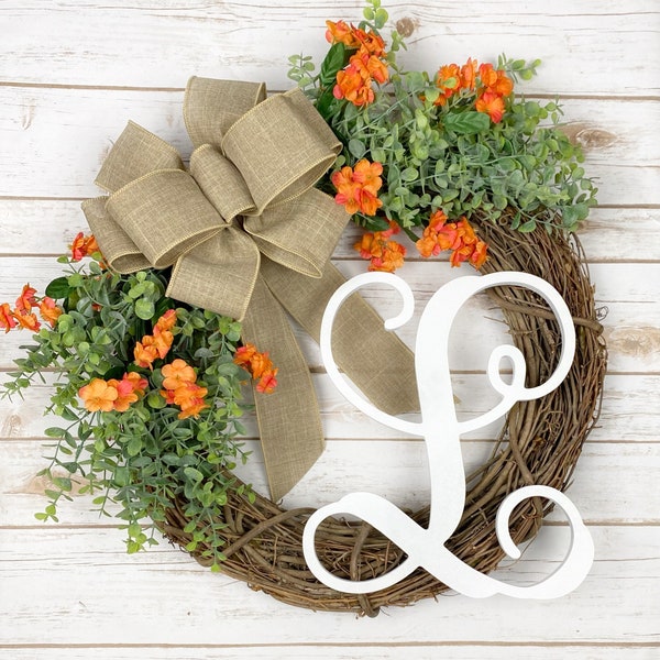Fall Monogram Wreath - Etsy