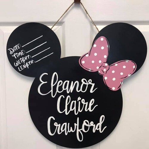 Minnie Mouse Nursery/hospital Birth Announcement - Etsy