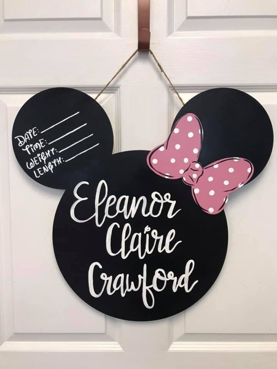 Minnie Mouse Nursery/hospital Birth Announcement - Etsy