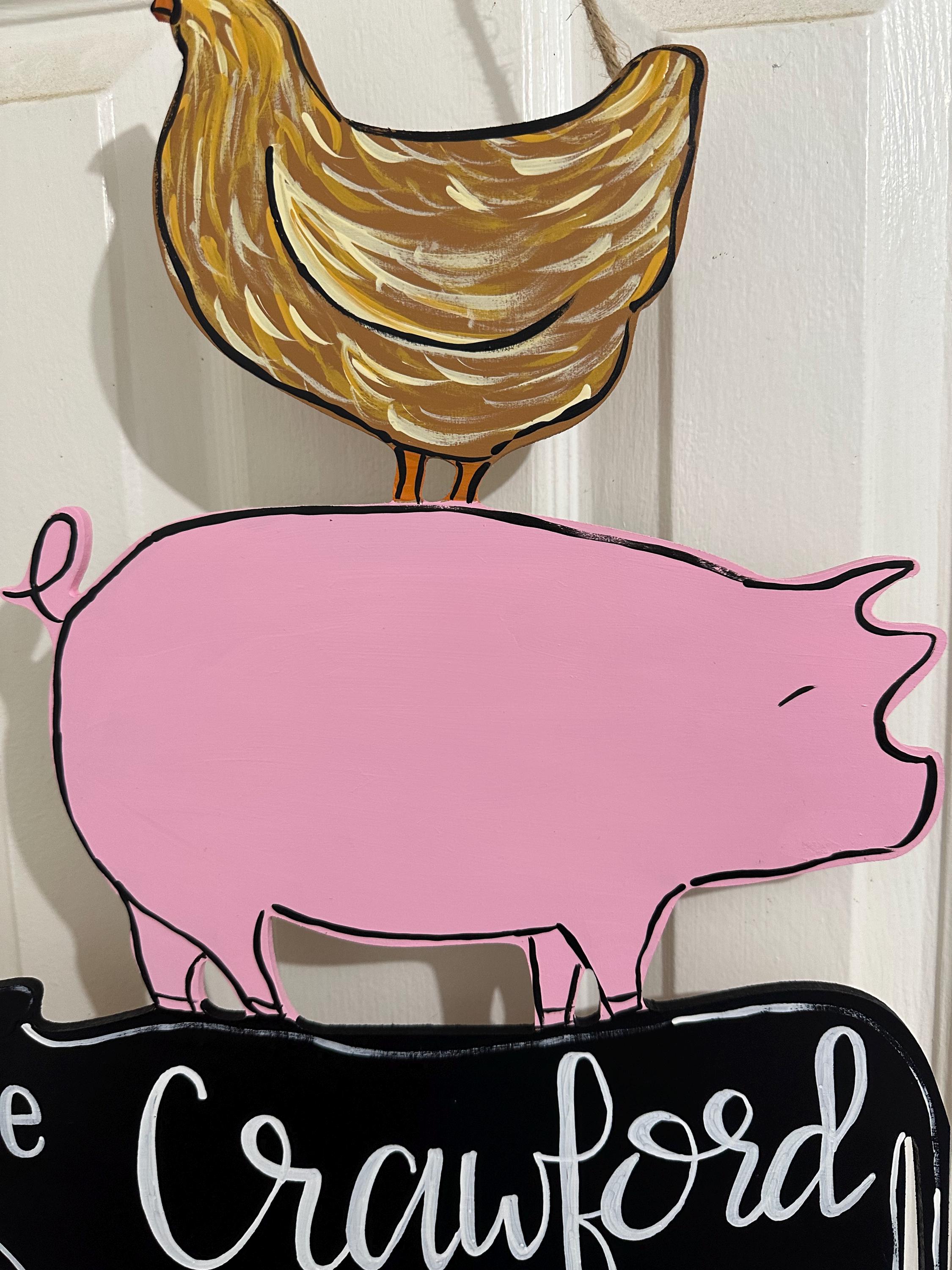 Chicken, Pig, Cow Wooden Door Hanger - Etsy