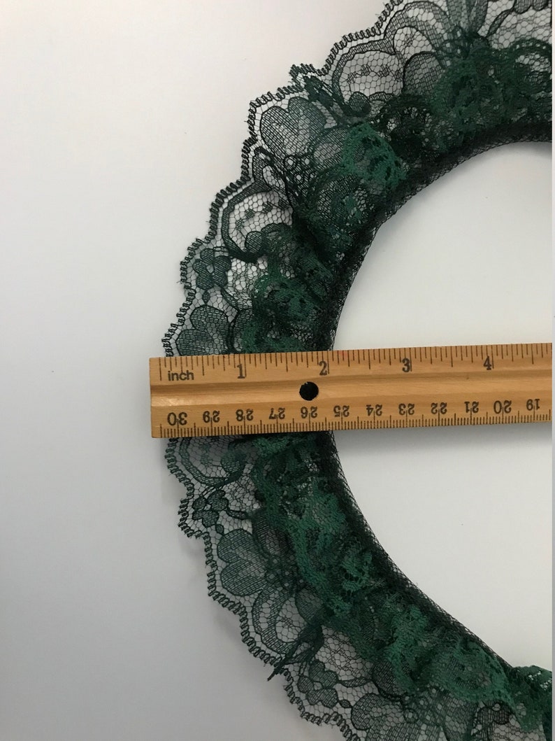 Double Ruffled Lace Trim Hunter Green Lace Trim for Apparel - Etsy