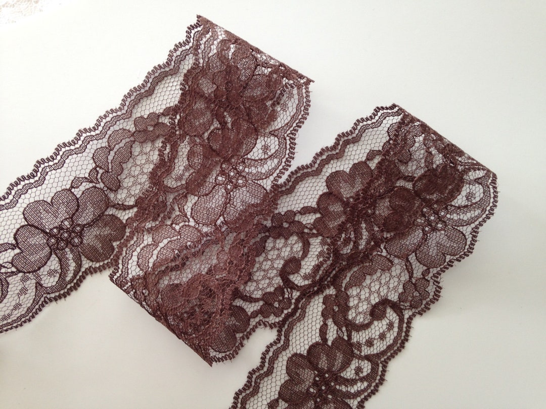 Brown Lace Trim, 2 Wide, Lace Trim for Apparel, Doll Clothes, Lace Bows ...