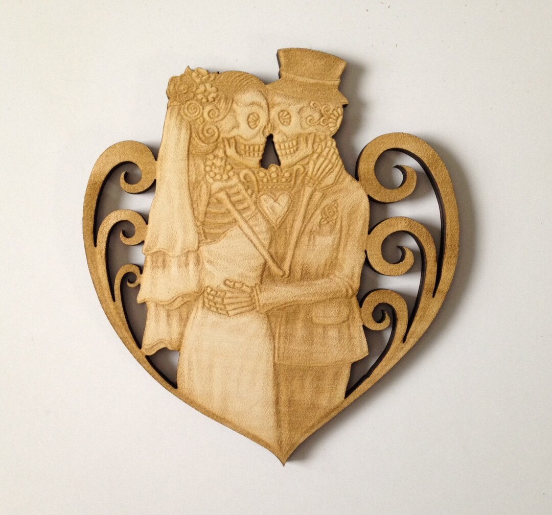 Bride and Groom Sugar Skull Couple Day of the Dead Calavera - Etsy