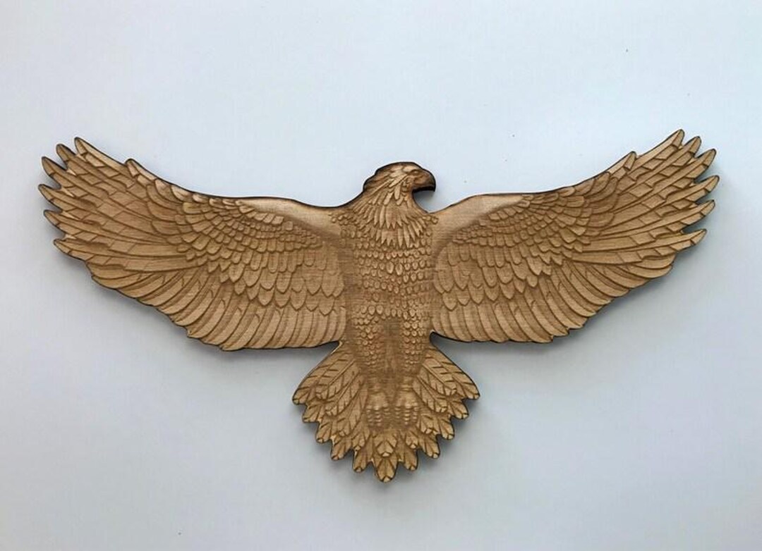 Eagle Wood Plaque, Laser Cut and Engraved Wood, Wildlife Decorative ...