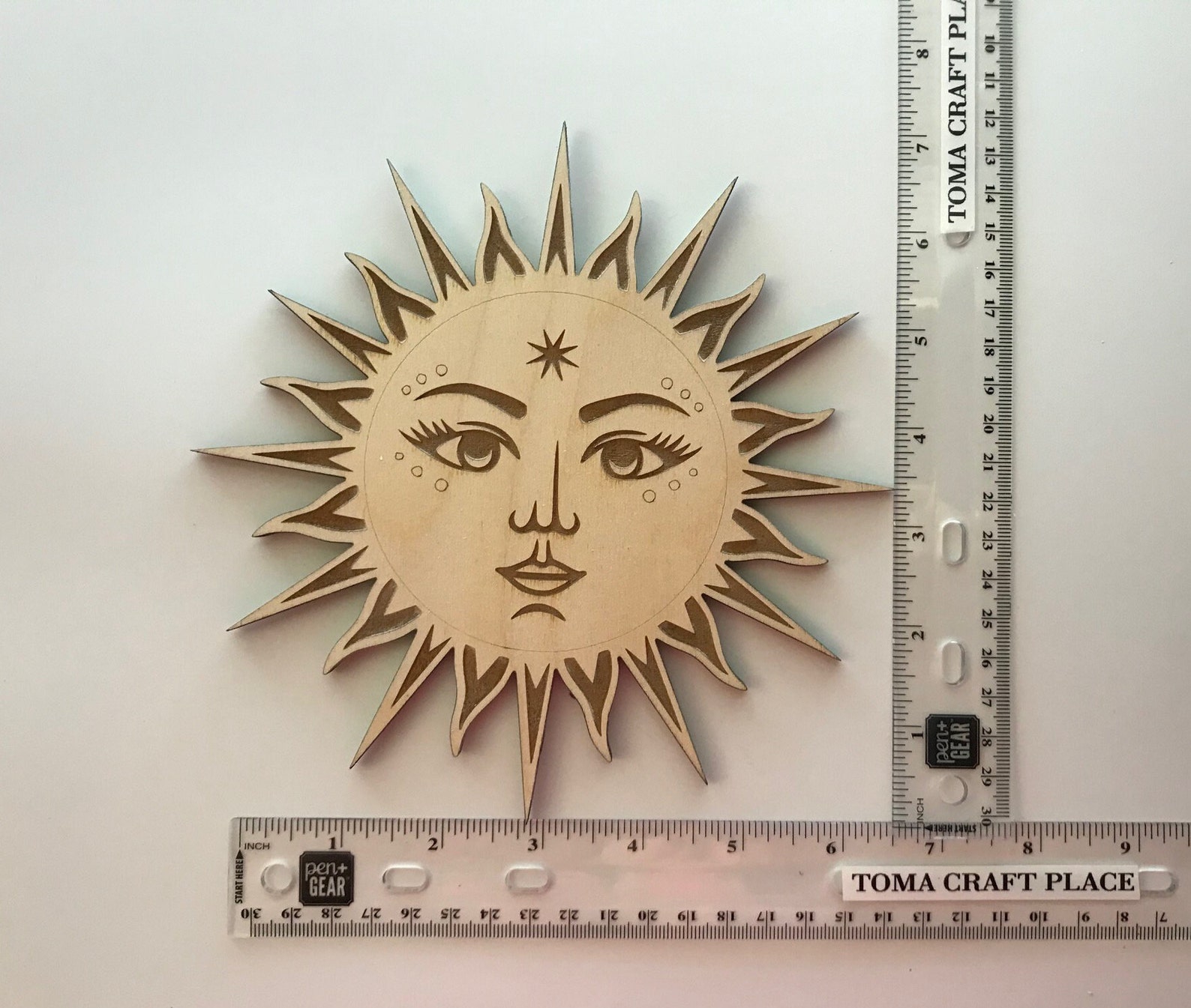 Wood Sun Face Laser Cut and Engraved Wood Shapes Celestial - Etsy