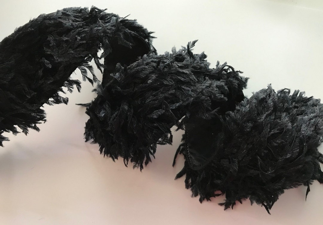 Black Furry Ribbon, 2 1/2" Wide, Wired Ribbon for Wreaths, Bows ...