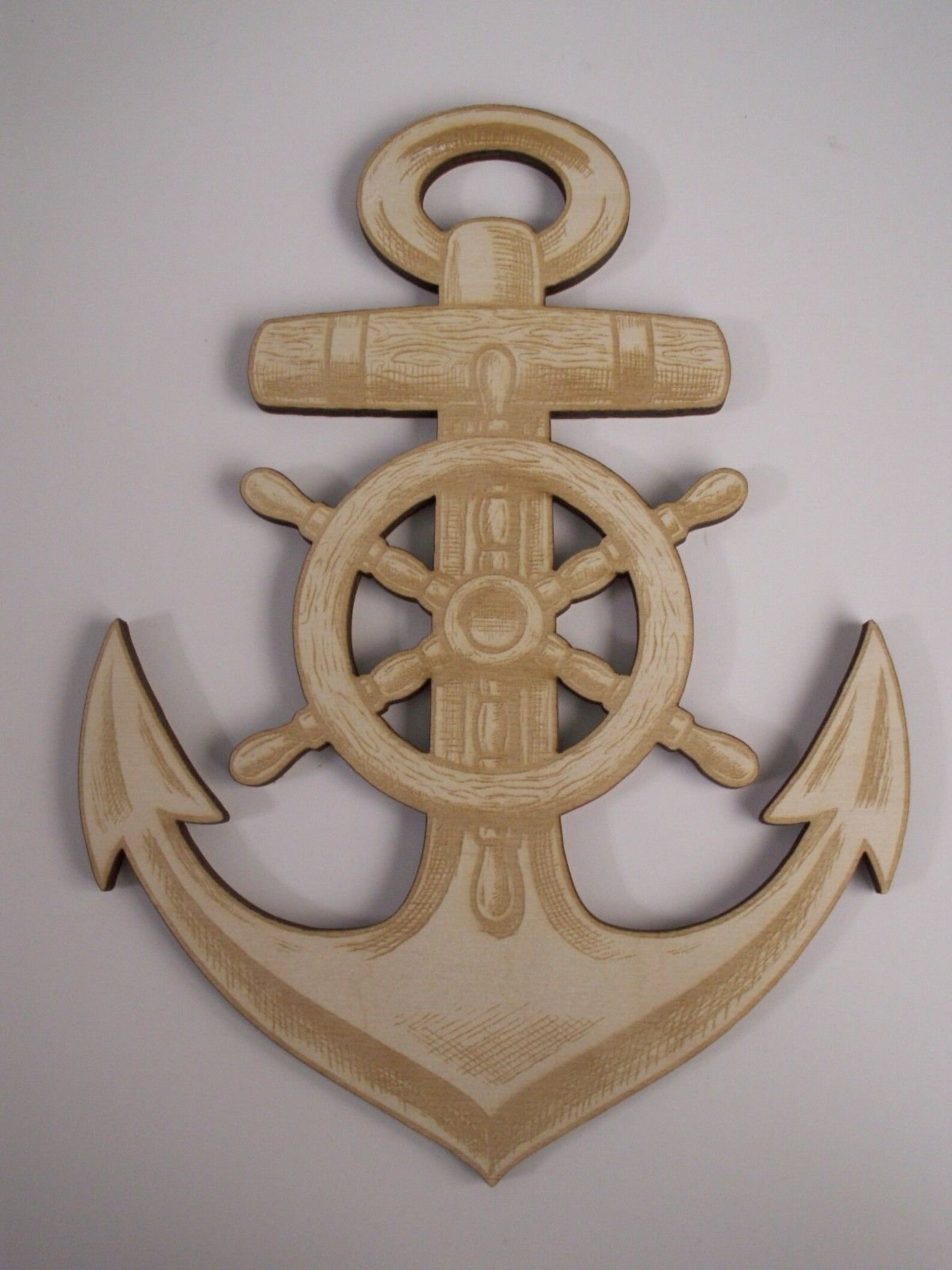 Wooden Anchor Laser Cut and Engraved Wood Decorative - Etsy