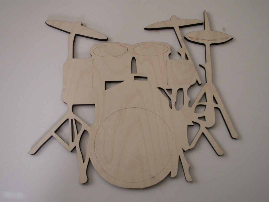 Drum Set Wood Cutout Laser Cut Wood Shapes Music Wall Art - Etsy