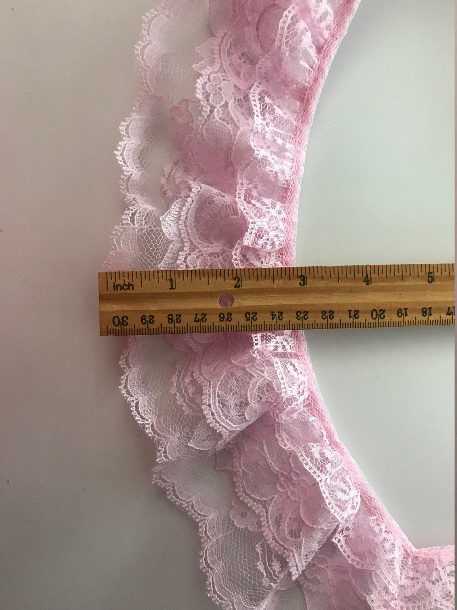 Pink Triple Ruffled Lace Trim 3 Tier Lace for Apparel Bridal - Etsy