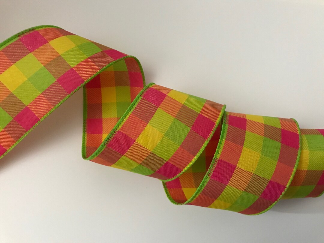 Multicolor Buffalo Plaid Ribbon 2 1/2 Wide Wired Edge - Etsy