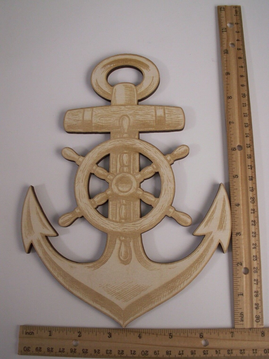 Wooden Anchor, Laser Cut and Engraved Wood, Coastal Beach Sea Life ...
