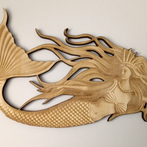 Large Wooden Mermaid - Etsy