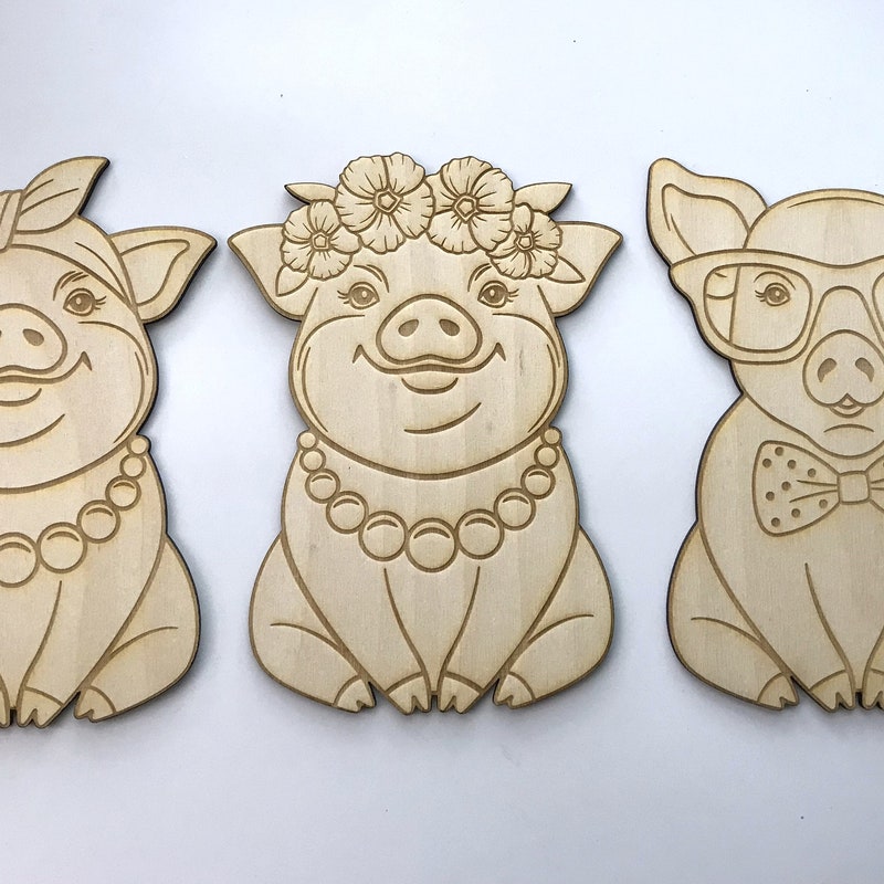 Wooden Pigs - Etsy