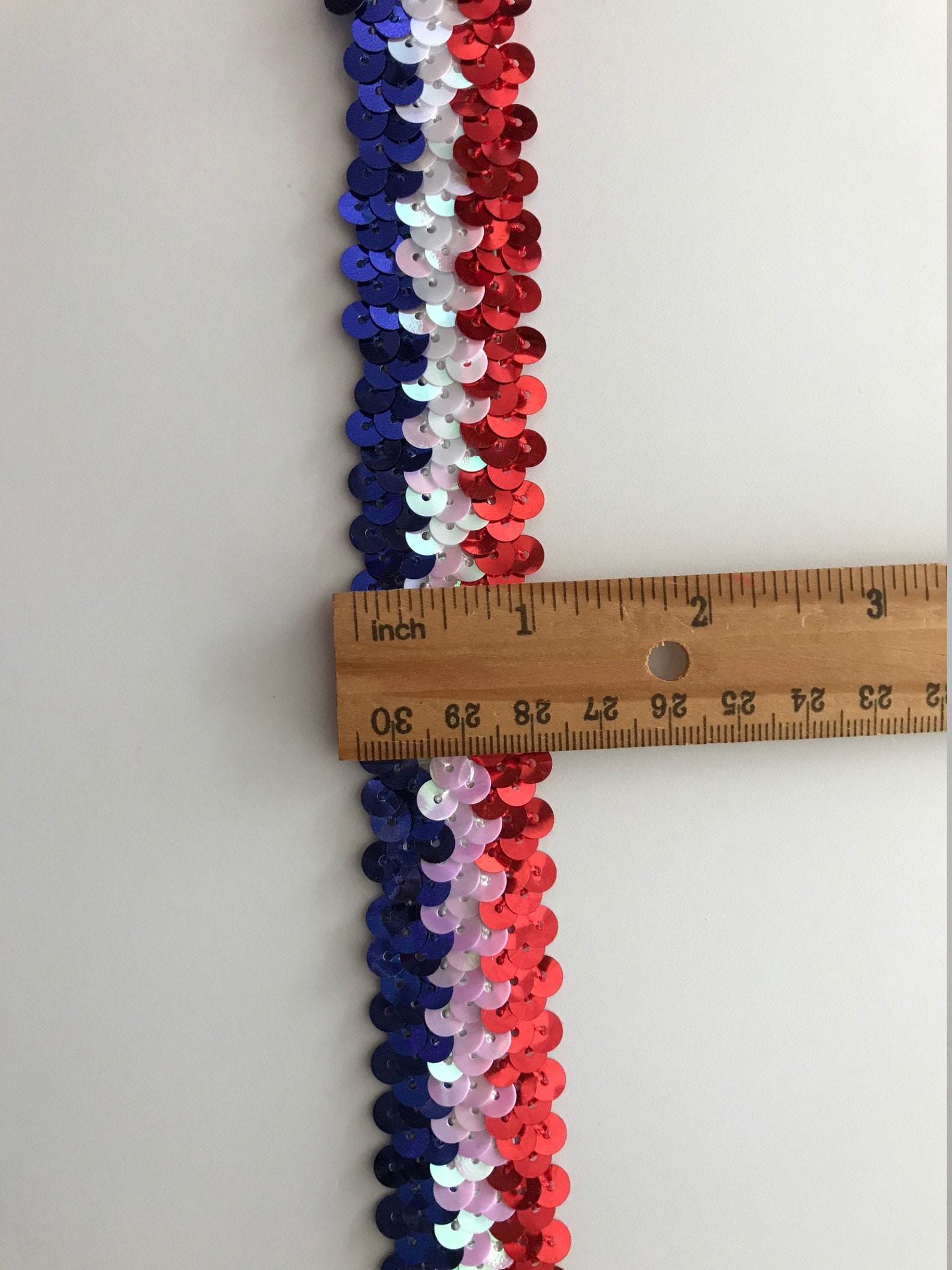 Metallic Stretch Sequin Trim Red White and Blue Trim 4th of - Etsy