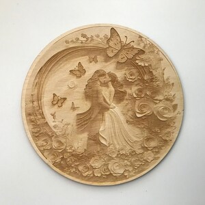 Couple in the Garden With Flowers and Butterflies, Laser Cut and ...