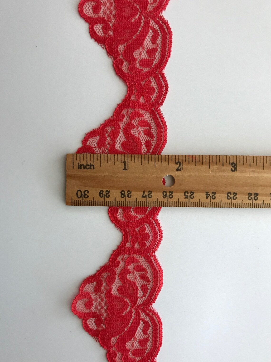 Red Lace Trim, 1 1/2" Wide, Lace Trim for Apparel, Lingerie, Costumes ...