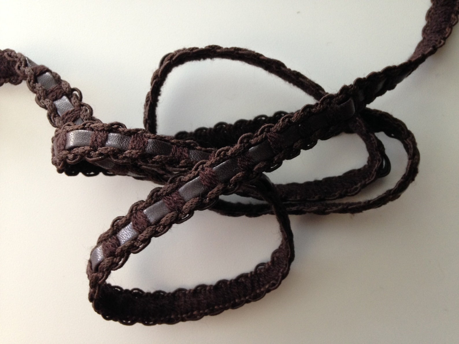 Faux Leather Braid Trim Black Brown 1/2 in Widehome Decor - Etsy