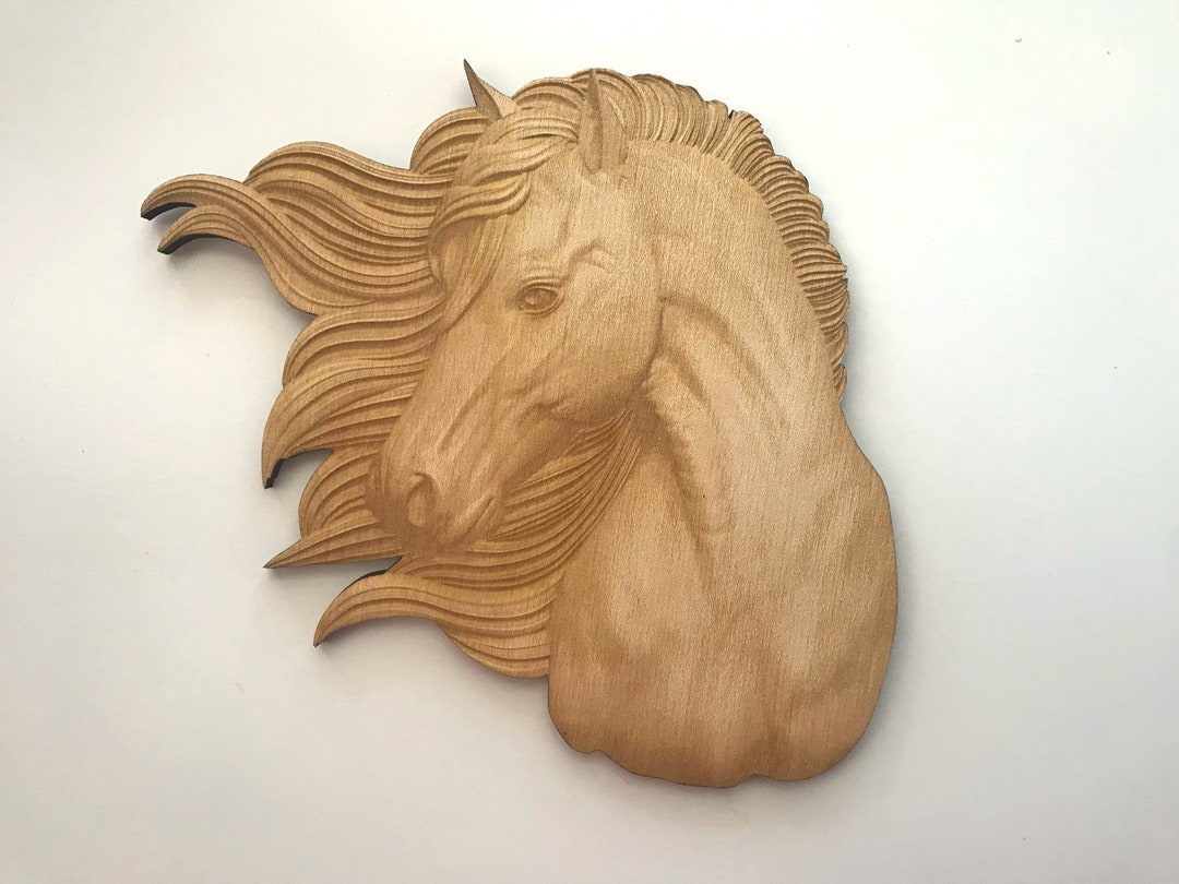 Wooden Horse Head, Laser Cut & Engraved Wood, Custom Wood Cutouts ...