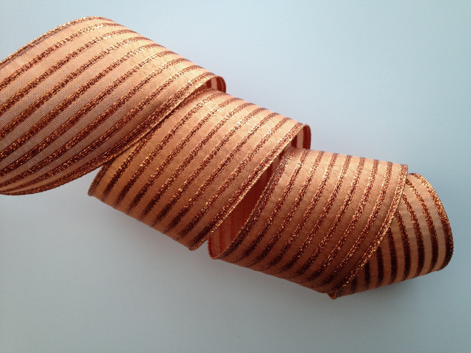 Metallic Copper Ribbon 2 1/2 Wide Wired Ribbon 3 | Etsy