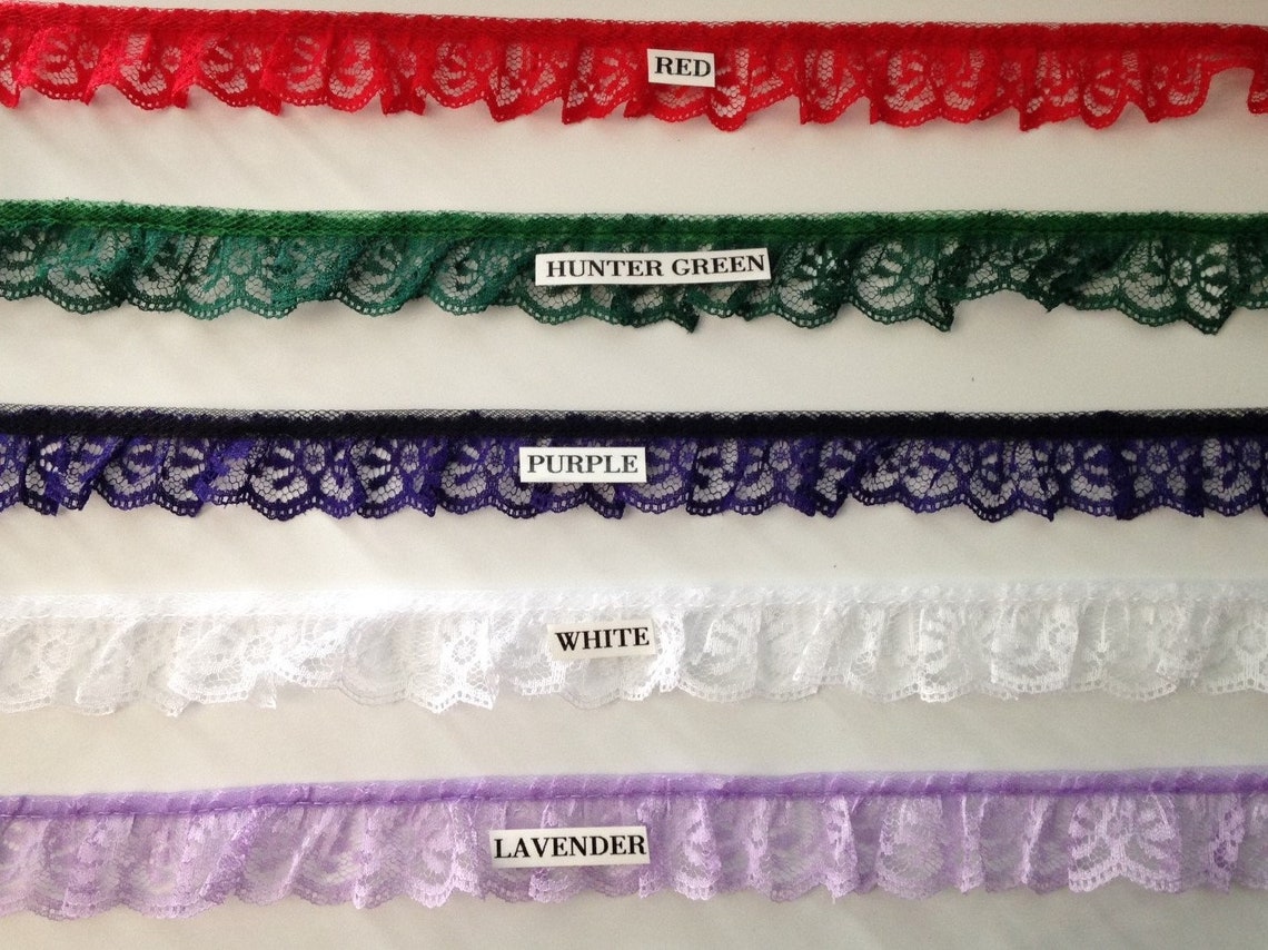 Ruffled Lace Trim Assorted Colors 1 1/4 Inch Wide - Etsy