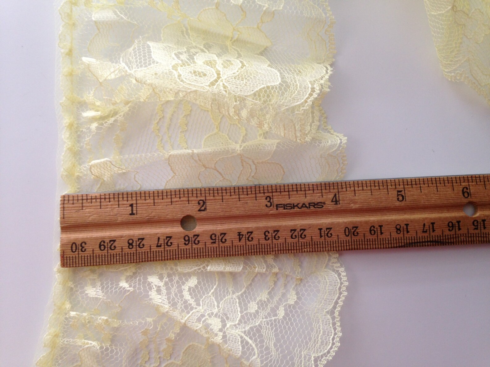 Maize Yellow Ruffled Lace Trim, 4" Wide, Scalloped Edge Lace Trim for ...