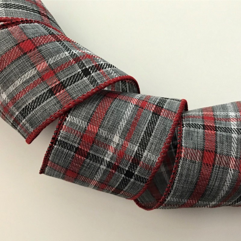 Gray Plaid Ribbon - Etsy