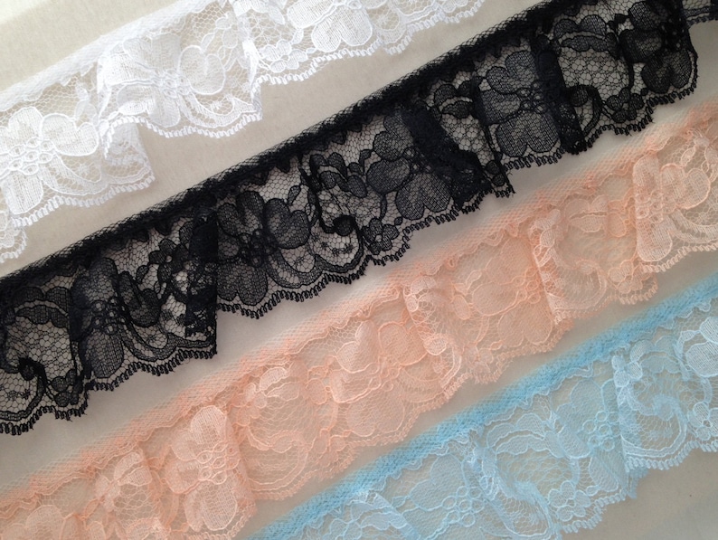 Ruffled Lace Trim 2 Wide 5 YARDS Lace Trim for | Etsy