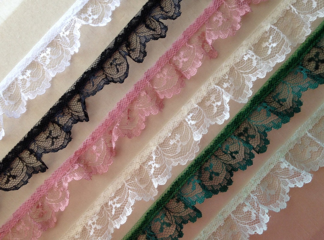 Ruffled Lace Trim for Apparel, Bridal Accents, Doll Clothes, Costumes ...