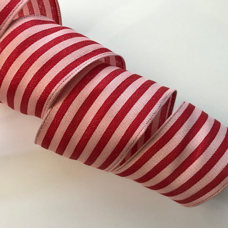 2 1/2 Inch Red Wired Ribbon - Etsy