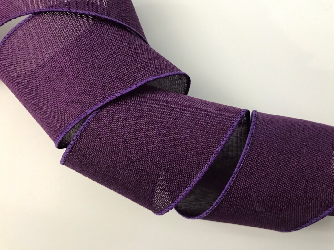 Plum Purple Ribbon, 2 1/2" Wide, Wired Edge Ribbon for Wreaths, Bows ...
