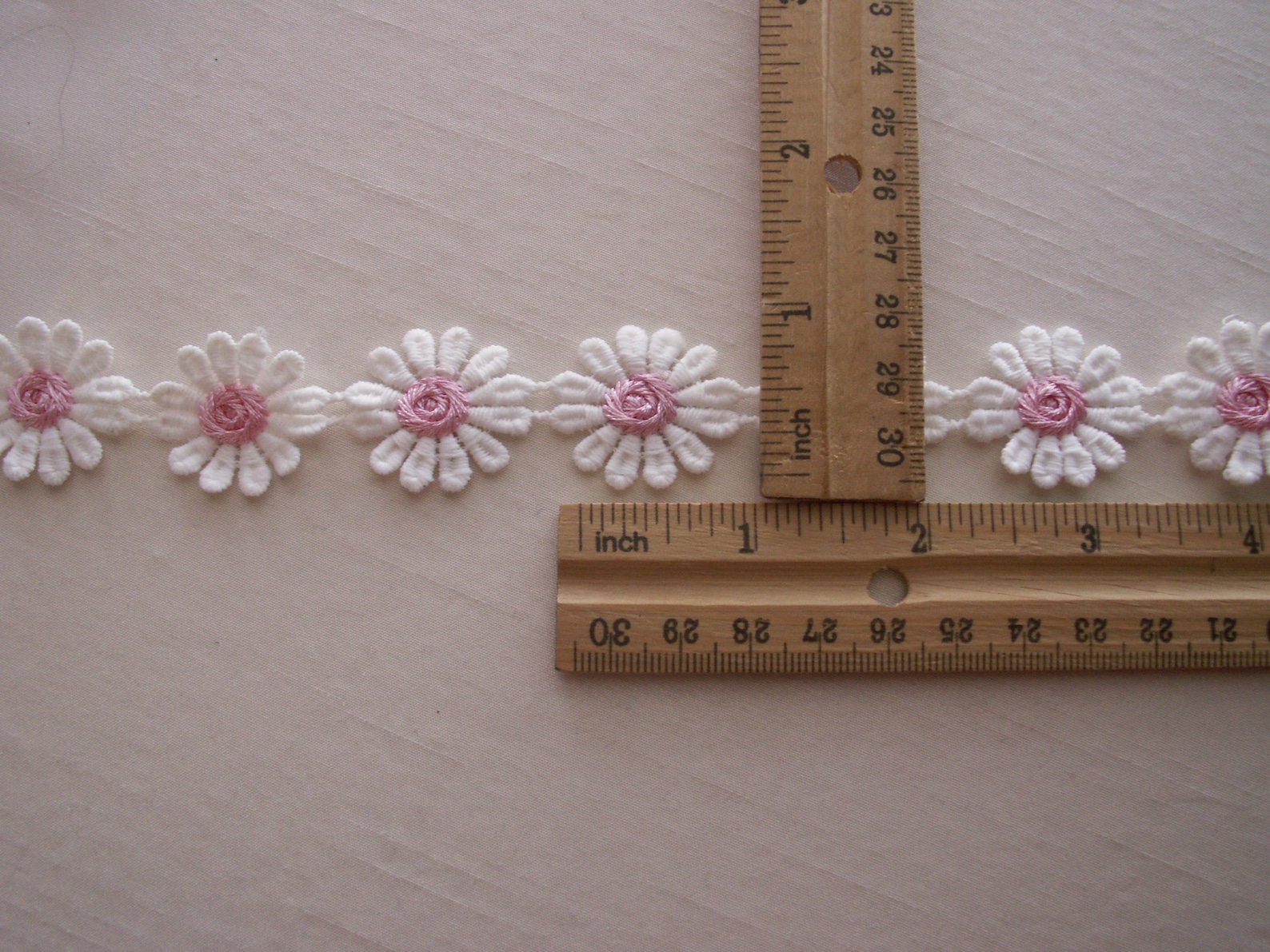 Daisy Flower Trim Pink and White Embroidered Lace Trim Daisy - Etsy
